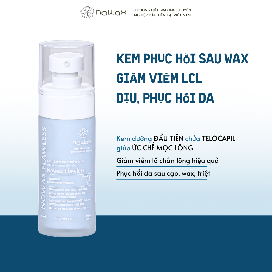Kem phục hồi triệt lông cho da sau wax, triệt lông NOWAX FLAWLESS dịu ...
